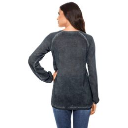 Heine Damen Schlupfbluse, grau, Gr. 44, bedruckt, gemustert, 100% Viskose, Blusen