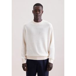 Seidensticker Herren Strickpullover "Schwarze Rose"sanftes wei&szlig;, Gr. XL, unifarben, 60% Baumwolle, 40% Leinen, Pullover, 1/1 Rundhals Uni