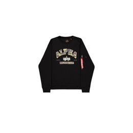 Herren Sweater "College Camo Sweatshirt", schwarz, Gr. XXL, Alpha Industries, Obermaterial: 80% Baumwolle, 20% Polyester, Sweatshirts
