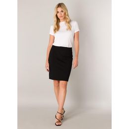 Base Level Damen Bleistiftrock "Yane", schwarz, Gr. 42, unifarben, Web, Obermaterial: 65% Viskose, 30% Polyamid, 5% Elasthan, R&ouml;cke, Formgebende
