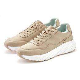 John Devin Herren Sneaker "Schn&uuml;rschuh, Freizeitschuh, Schn&uuml;rhalbschuh, Halbschuh, Turnschuh", Gr. 41, beige, Obermaterial: 100% Lederimitat.