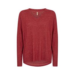 soyaconcept Damen Kurzarmhemd "Soya Concept T-shirt SC-BIARA"94780 rot mel, Gr. XXL, Obermaterial: 74% Viskose, 21% Polyester, 5% Elasthan, Hemden