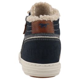 Mustang Shoes M&auml;dchen Sneaker "Ezio", Gr. 35, blau, Lederimitat, Schuhe, High Top Sneaker, Schn&uuml;rboots mit Rei&szlig;verschluss