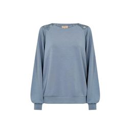 Strickpullover soyaconcept "Soya Concept Sweater SC-BANU 159", Damen, Gr. S, 6760 flint blau, Obermaterial: 48% Lyocell, 48% Polyester, 4% Elasthan, Pullover Strickpullover