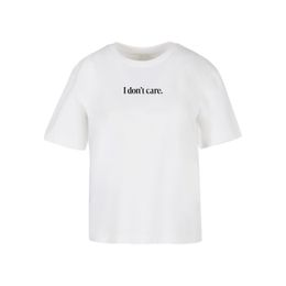 MISS TEE Damen T-Shirt "Miss Tee I Don ́t Care Tee", wei&szlig;, Gr. L, bedruckt, 100% Baumwolle, Shirts