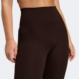 Trainingstights adidas Performance "ADIDAS ALL ME RIB 7/8 LEGGINGS", Damen, Gr. L, N-Gr, aurora coffee, normal, gr., Obermaterial: 86% Polyester, 14% Elasthan, 7/8-L&auml;nge, Hosen