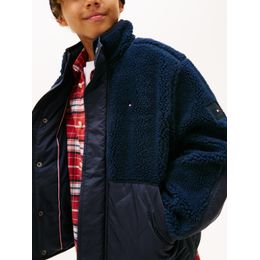 Tommy Hilfiger Jungen Bomberjacke "TEDDY QUILTED BOMBER", blau, Gr. 5, unifarben, Web, Obermaterial: 100% Polyester, Jacken, Regular fit, Kinder bis