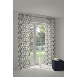 Vorhang Adam, B:145cm H:245cm, blau, Jacquard, Baumwolle (Bio-Baumwolle), Wohnzimmer, Gardinen, "Good Old Days", aus 100% Bio-Baumwolle
