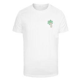 MisterTee Herren T-Shirt "MisterTee Coconut Tree Tee", wei&szlig;, Gr. M, bedruckt, 100% Baumwolle, Shirts