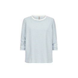 soyaconcept Damen Kurzarmhemd "Soya Concept T-shirt SC_PISA"6330c air blau combi, Gr. M, Obermaterial: 72% Baumwolle, 25% Viskose, 3% Elasthan, Hemden
