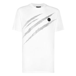 Plein Sport Herren T-Shirt "Scratch", silber, Gr. M, Obermaterial: 100% Baumwolle, Shirts