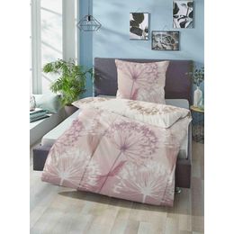 Bettw&auml;sche Biberna, rosa, Mako-Satin, 100% Baumwolle, Bettw&auml;sche