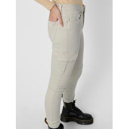 Only Damen Cargohose "ONLMISSOURI REG ANK CARGO PNT", grau, Gr. 34, unifarben, Web, Obermaterial: 98% Baumwolle, 2% Elasthan, Hosen, kn&ouml;chellang mit