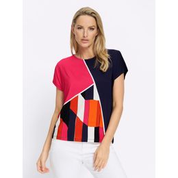 Heine Damen T-Shirt "Druck-Shirt", bunt, Gr. 44, gemustert, mehrfarbig, 95% Viskose, 5% Elasthan, Shirts