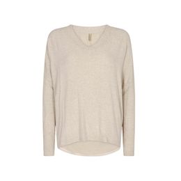 Kurzarmhemd soyaconcept "Soya Concept T-shirt SC-BIARA", Damen, Gr. M, Normalgr&ouml;&szlig;en, 91620 cream melange, Obermaterial: 74% Viskose, 21% Polyester, 5% Elasthan, Hemden