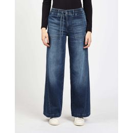 Weite Jeans Gang "Gang Jeans Wide Fit 94PAIGE WIDE", Damen, Gr. 27, Einheitsgr&ouml;&szlig;e, blau (denim blau), Denim/Jeans, 94% Baumwolle, 5% Elastomultiester, 1% Elasthan, Jeans