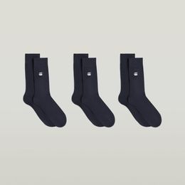 G-Star Raw G-STAR Damen Socken "SAGE, 3 PACK SOCKS", Gr. 40navy, Baumwollmischung, unifarben, Socken, unifarben mit Logostickerei