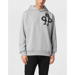 Philipp Plein Herren Sweatshirt "King Plein"10, grau, Gr. L, Obermaterial: 100% Baumwolle, Sweatshirts