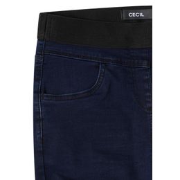 Cecil Damen Slim-fit-Jeansblau schwarz used wash, Gr. 36, unifarben, Jeans, 67% Baumwolle, 31% Polyester, 2% Elasthan, Jeans, mit Elastikbund