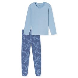 Damen Schlafanzug "Uncover Nightwear", uncover by Schiesser, Gr. 48, blau, Single Jersey, Obermaterial: 100% Baumwolle, Homewear-Sets, Baumwolle,