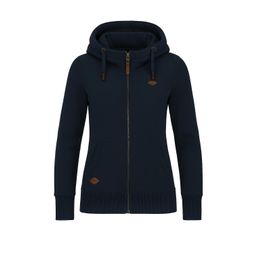 Ragwear Damen Sweatjacke "NESKA ZIP O", blau, Gr. S, unifarben, Sweatware, Obermaterial: 70% Baumwolle, 30% Polyester, Sweatjacken, mit