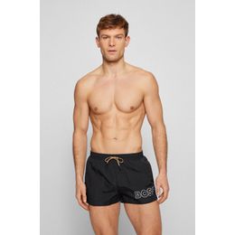 BOSS Herren Badeshorts "Mooneye 1022926", schwarz, Basic, Gr. L, unifarben, Microfaser, Polyamid, Badehosen, mit elastischem Bund