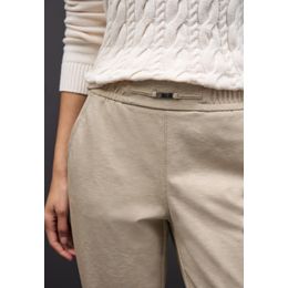 Street One Damen Jogginghose "Style Bonny"sanded beige meliert (l&auml;nge 30), Gr. 46, meliert, Web, Obermaterial: 46% Polyester, 29% Polyamid, 15%
