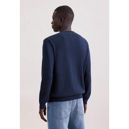 Seidensticker Herren Strickpullover "Schwarze Rose"dunkelblau, Gr. M, unifarben, 60% Baumwolle, 40% Leinen, Pullover, 1/1 Rundhals Uni