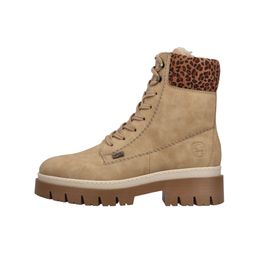 Rieker Damen Schn&uuml;rstiefelette "Rieker Stiefelette Lederimitat", Gr. 43hellbraun, Lederimitat, Schuhe
