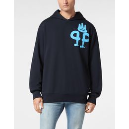 Philipp Plein Herren Sweatshirt "King Plein"14, dunkelblau, Gr. M, Obermaterial: 100% Baumwolle, Sweatshirts