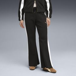 Puma Damen Sporthose "T7 Schlaghose Damen", schwarz, Gr. M, unifarben, Obermaterial: 12% Polyester, 88% Baumwolle. Einsatz: 12% Polyester, 88%