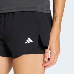Shorts adidas Performance "WE MIN 2IN1 SH", Damen, Gr. L, N-Gr, schwarz, normal, gr., Obermaterial: 100% Polyester, Hosen Shorts