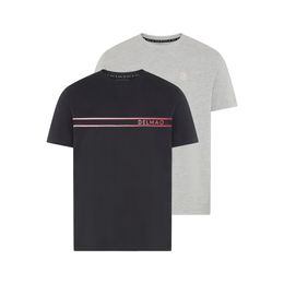 Rundhalsshirt DELMAO "Neue Kollektion", Jungen, Gr. XL (56/58), dunkelblau, grau melange, Single Jersey, Obermaterial: 100% Baumwolle. Obermaterial Melange: 90% Baumwolle, 10% Viskose, bedruckt, normal, Rundhals, Shirts Rundhalsshirt, normale Passform, kurzarm, mit Rundhalsausschnitt, bedruckt