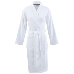 Unisex-Bademantel Carl Ross, wei&szlig;, Walkfrottier, Hausm&auml;ntel, "41110", Midil&auml;nge