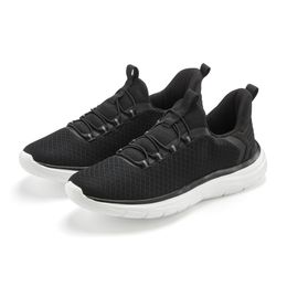 John Devin Herren Sneaker "Halbschuhe, Freizeitschuhe, Turnschuh, Slip-On-Sneaker", Gr. 43, schwarz, Obermaterial: 80% Textilmaterial, 20%