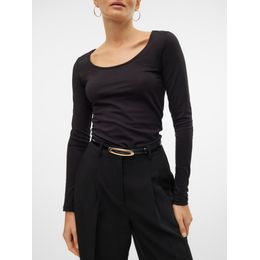 V&eacute;ro Moda VERO MODA Damen Langarmshirt "VMMAXI", schwarz, Basic, Gr. XS, Jersey, Obermaterial: 95% Baumwolle, 5% Elasthan, Shirts, aus Bio-Baumwolle