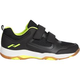 Pro Touch Kinder Indoorschuh "Rebel IV VLC J", Gr. 31, schwarz, Synthetik, Schuhe, Hallenschuhe, Sportschuhe, nicht abf&auml;rbende Sohle