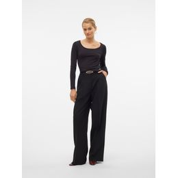V&eacute;ro Moda VERO MODA Damen Langarmshirt "VMMAXI", schwarz, Basic, Gr. M, Jersey, Obermaterial: 95% Baumwolle, 5% Elasthan, Shirts, aus Bio-Baumwolle