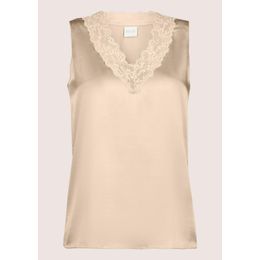 Madeleine Mode MADELEINE Damen Tr&auml;gertop "Top Lingerie-Top aus Seidensatin", wei&szlig;, Modern, Gr. 34, Obermaterial: 92% Seide silk. 8% Elasthan EL., Tops, edle Spitze
