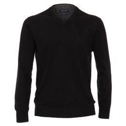 Casamoda Herren Strickpullover "Casamoda Pullover uni", schwarz, Gr. L, 100% Baumwolle, Pullover