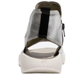 Softinos Damen Schaftsandalette "Softinos Sandalen Leder", Gr. 38, silber, Leder, Schuhe
