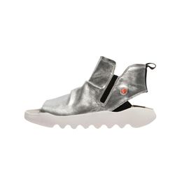 Softinos Damen Schaftsandalette "Softinos Sandalen Leder", Gr. 38, silber, Leder, Schuhe
