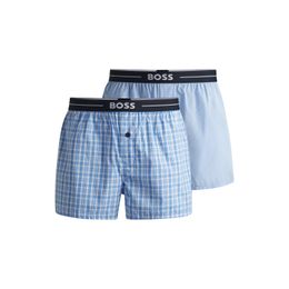 BOSS Herren Webboxer "2P", Gr. XL, blau, Obermaterial: 100% Baumwolle, Unterhosen