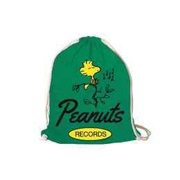 logoshirt Sportbeutel 'Peanuts - Woodstock Records' Damen Gr&ouml;&szlig;e One Size gr&uuml;n