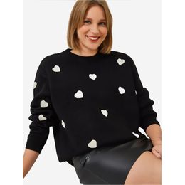 Bianco Lucci Pullover Damen Gr&ouml;&szlig;e S/L schwarz / wei&szlig;