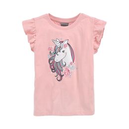 Kidsworld T-Shirt M&auml;dchen Gr&ouml;&szlig;e 140/146 pink / rosa / schwarz / wei&szlig;