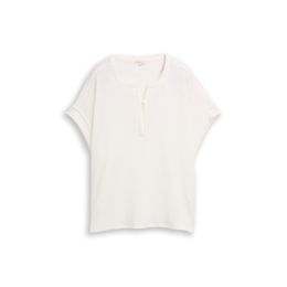 Tom Tailor Damen Crinkle T-Shirt, wei&szlig;, Uni, Gr. M