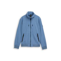 Tom Tailor Herren Blouson Jacke mit verstaubarer Kapuze, blau, Uni, Gr. M