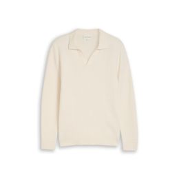 Tom Tailor Herren Strickpullover mit Polokragen, braun, Uni, Gr. XL