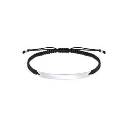 Kuzzoi Armband 'Geo, Knoten, Rechteck' Herren Gr&ouml;&szlig;e 19 schwarz / silber